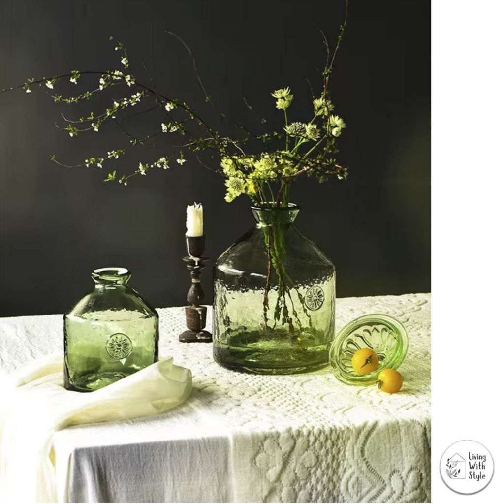 Jual Living With Style - Rustic Green Vas Bottle Style / Vas Bunga ...