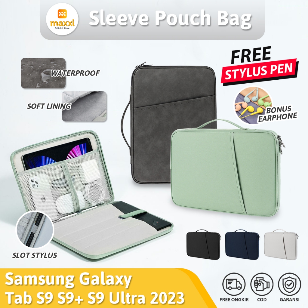 Jual Tas Sleeve Galaxy Tab S10 FE S10 S9 S9 FE S9+ Plus Ultra 2023 Bonus Stylus Tahan Air ...