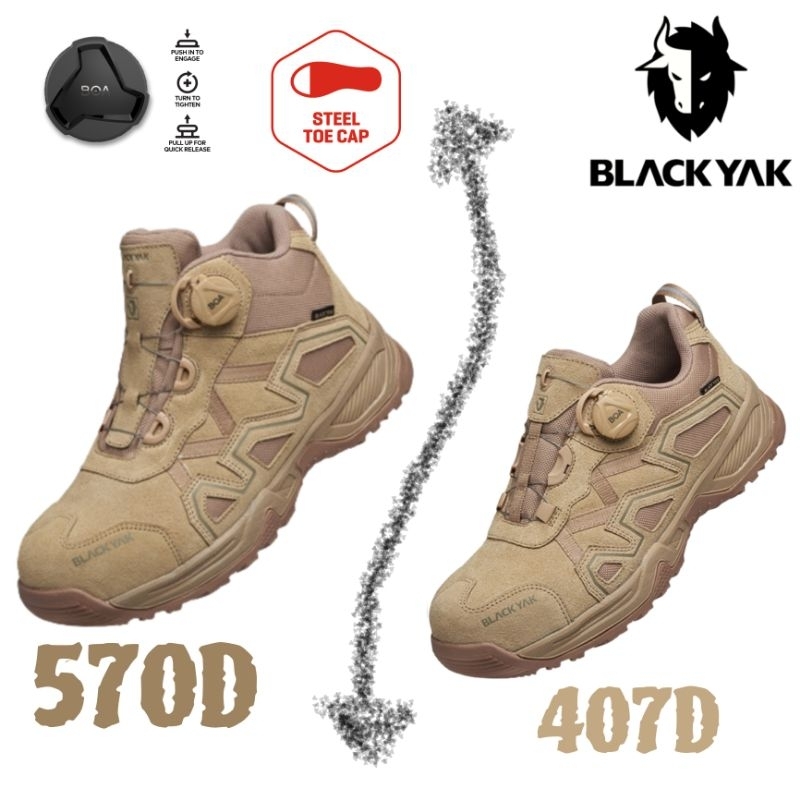 Jual Sepatu Safety shoes Black Yak 407D 570D Boa Fastrack Original bnwb | Shopee Indonesia
