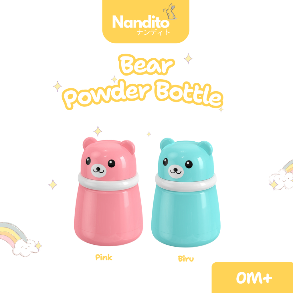 Jual NANDITO Bear Powder Bottle | Tempat Bedak Botol | Tempat Bedak ...