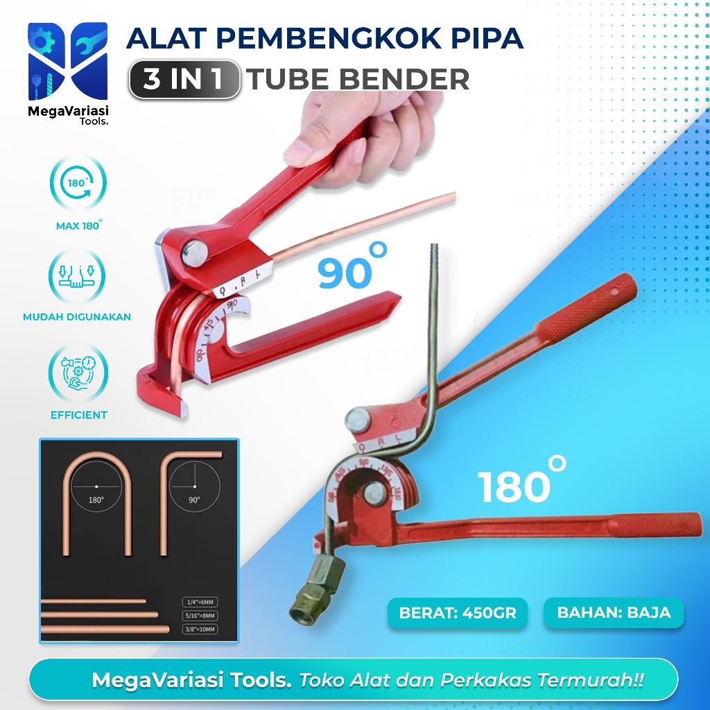 Jual Alat Pembengkok Pipa Tembaga Tube Bender 3 in 1 Membengkokkan Pipa ...
