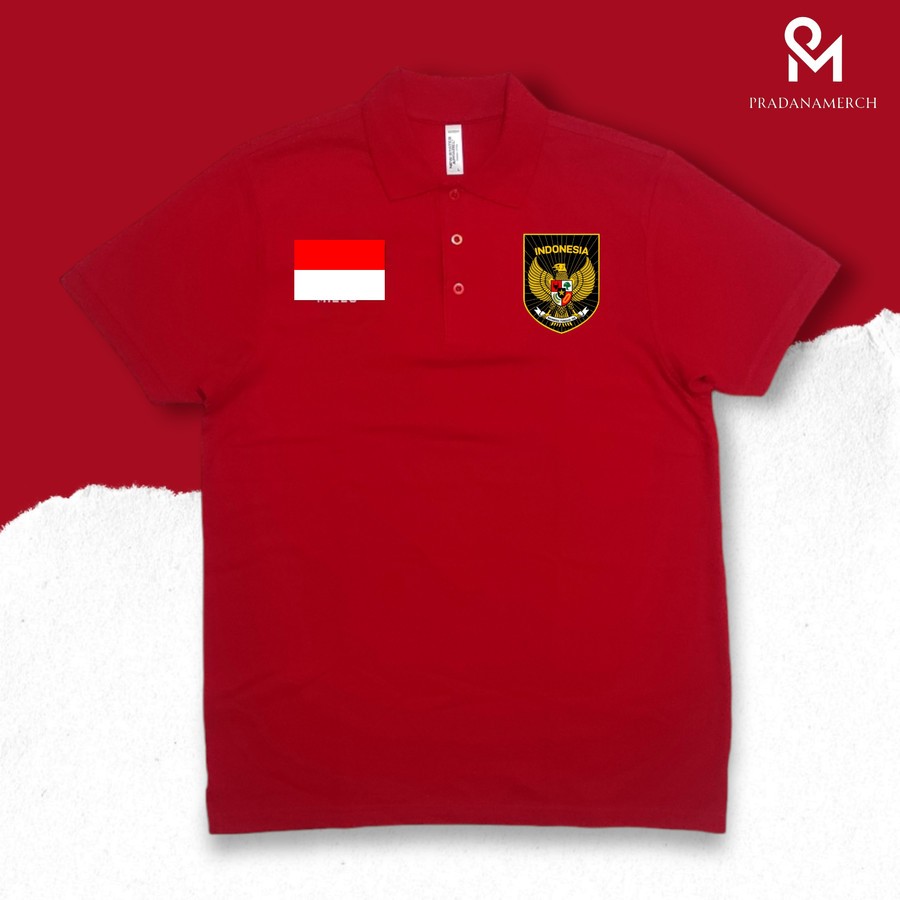 Jual Kaos Polo Suporter Timnas Garuda Indonesia Premium Rubber | Shopee ...