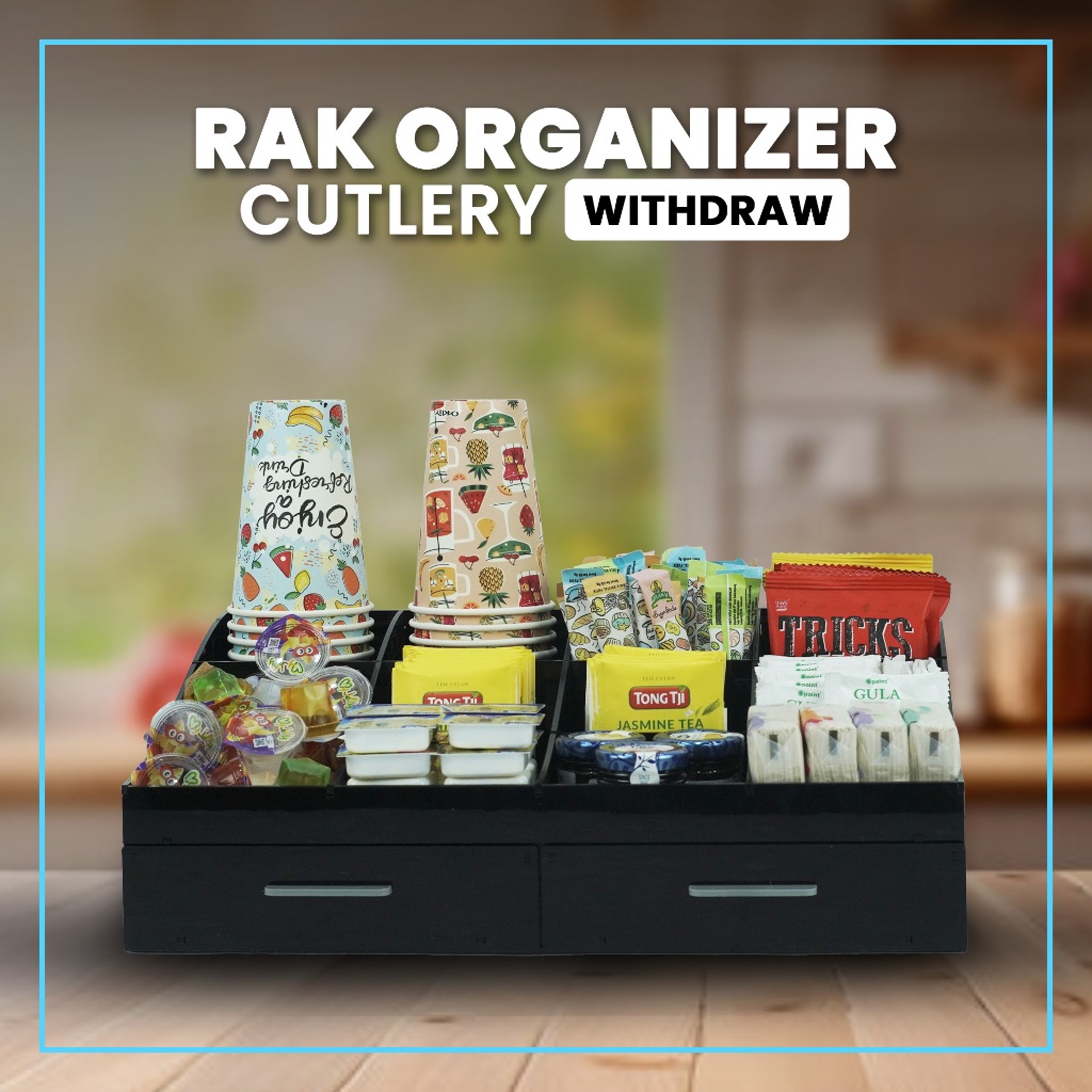 Jual Rak Cutlery & Condiment Organizer Akrilik Minimalis With Drawer ...