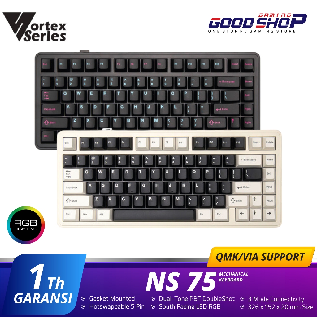 Jual VortexSeries NS 75 QMK/VIA Wireless Tri Mode 75% Gasket Mount Keyboard | Shopee Indonesia