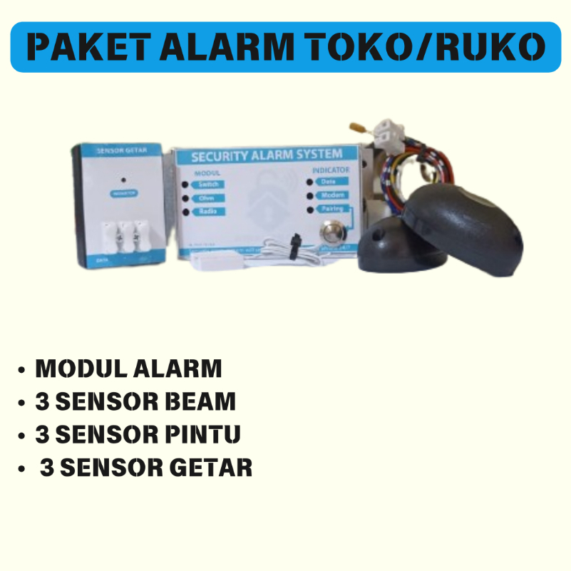 Jual [ PREMIUM ] PAKET KOMPLIT ALARM PENGAMAN TOKO/RUKO 3 SENSOR BEAM ...