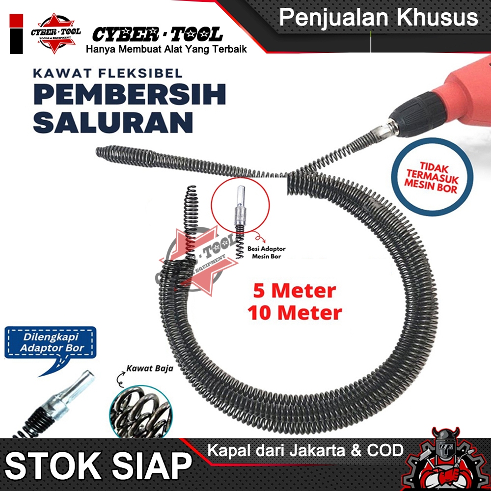 Jual Alat Jepit Kawat Pembersih Saluran Mampet Adaptor Bor Pipa Air Wastafel Pipe Cleaner ...