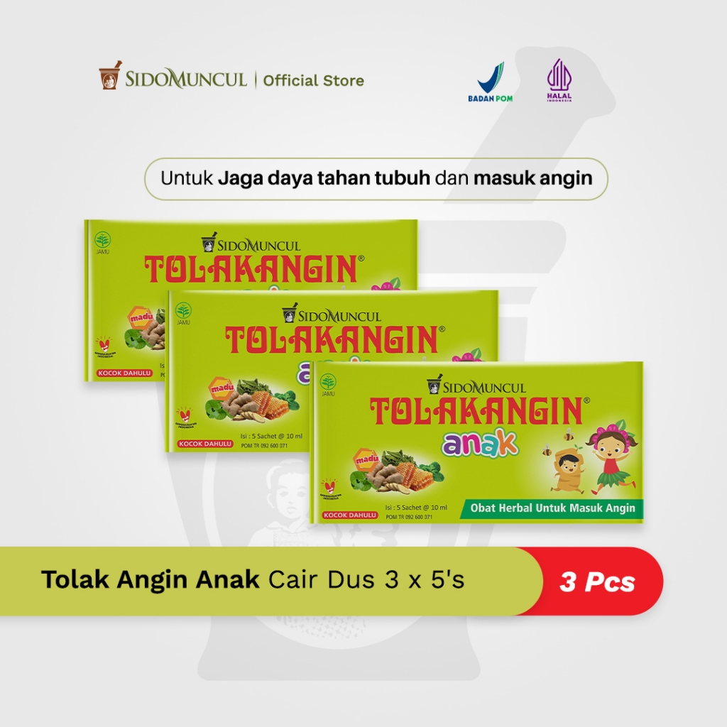 Jual Tolak Angin Anak Cair Herbal 3 Box Isi 15 Sachet - Masuk Angin ...