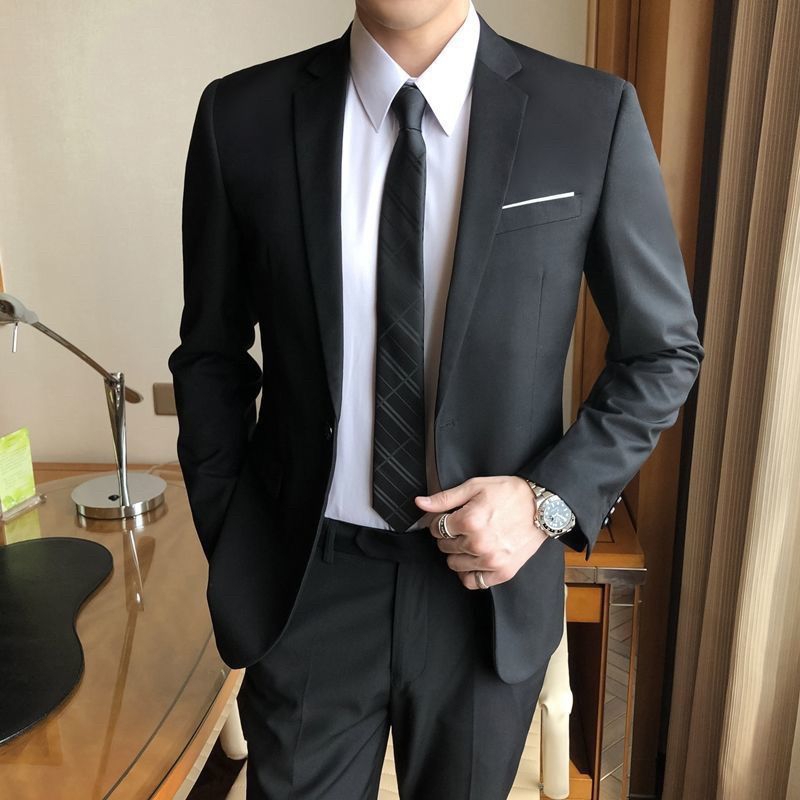 Jual Jas Blazer Pria Formal Kantoran Slim Fit Kancing Dua List Putih ...