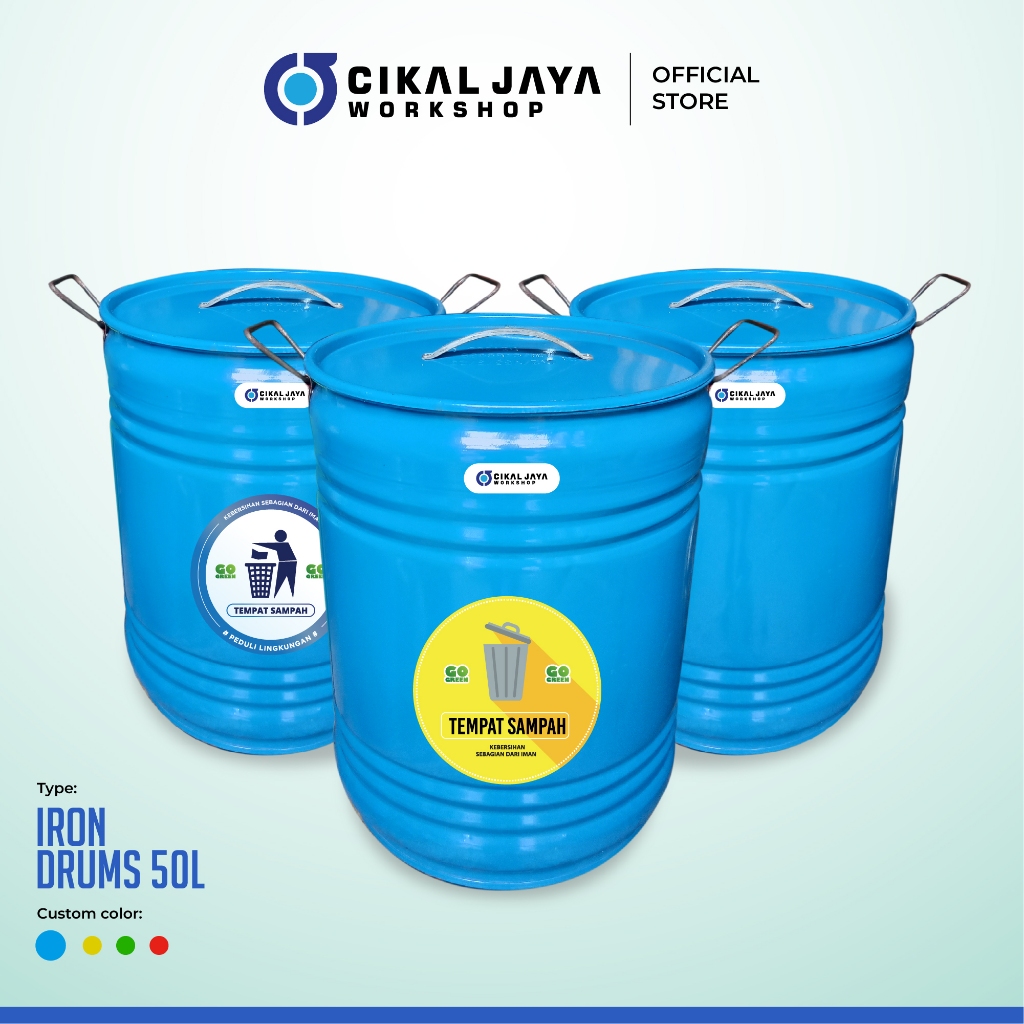 Jual Iron Trash Can 50 Liter / Tempat Sampah Besi / Tong Sampah 50 ...