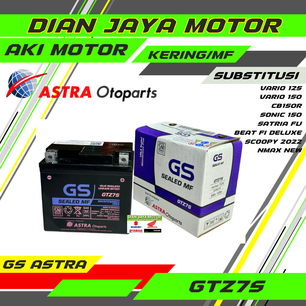 Jual AKI MOTOR GTZ7S GS ASTRA PCX ADV VARIO 125 vario 150 satria fu ...