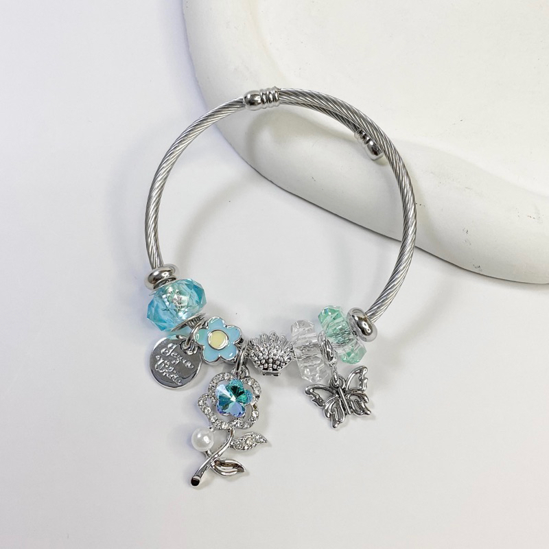Jual Gelang Tangan Rantai Wanita Pandora Bracelet Charms Serut Bangle ...