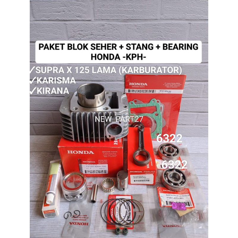 Jual Paket blok + seher + bearing (KPH) Supra x 125 lama karbu/karisma/kirana | Shopee Indonesia
