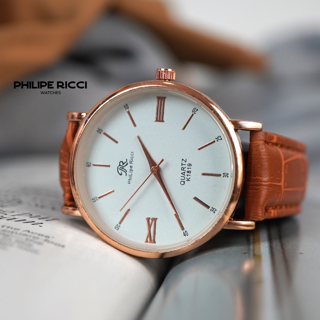 Jual PhiLipe Ricci Jam Tangan Pria Kulit Cowok Analog Model Simpel ...