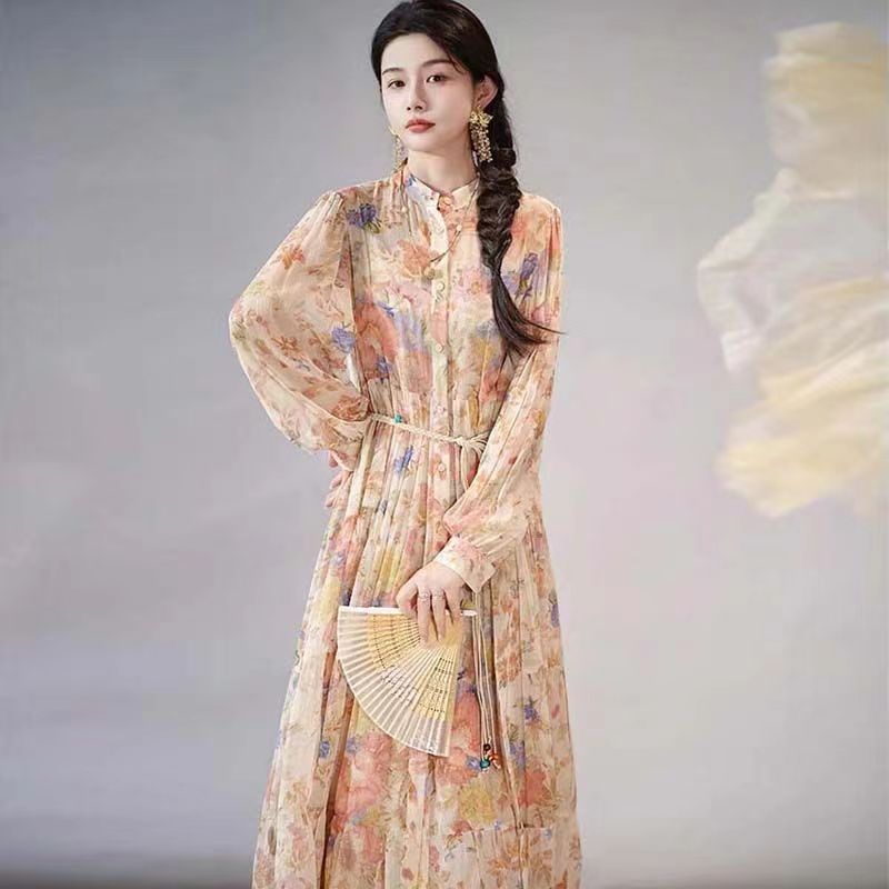 Jual SSFW Original Princess Floral Dress Vintage Retro Elegan Dress ...
