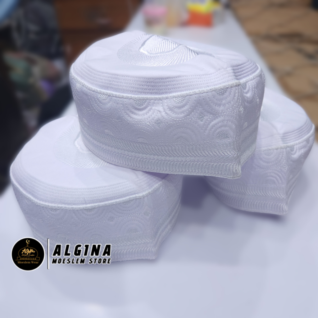 Jual Peci Madinah Bugis Putih | Peci Putih Bugis | Kopiah Madinah Bugis ...