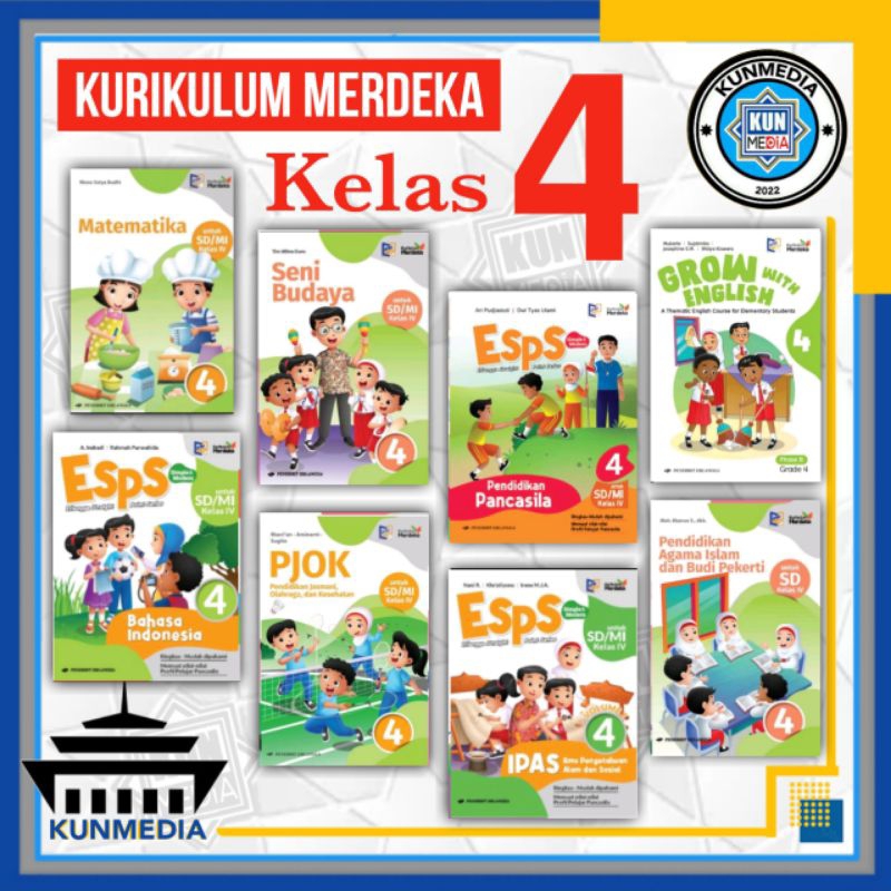 Jual ORIGINAL BUKU PAKET REVISI KELAS 4 SD KURIKULUM MERDEKA ERLANGGA VKM MATEMATIKA ESPS ...