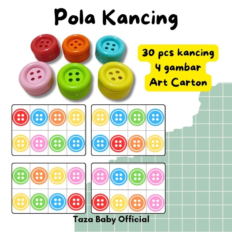 Jual Mainan Edukasi Anak Mencocokan warna pola kancing / Mainan ...