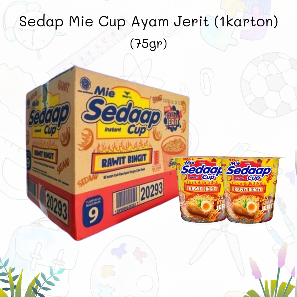 Jual MIE SEDAAP CUP AYAM JERIT 12x75gr (1KARTON) | Shopee Indonesia
