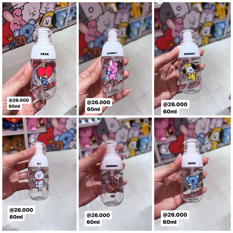 Jual BT21 with Miniso Spray Bottle 60ml | BTS x Miniso Spray Botol ...