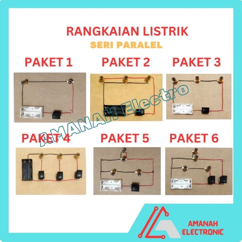 Jual KODE H32Y Rangkaian listrik Seri Paralel ukuran besar 2 X 14 Cm ...