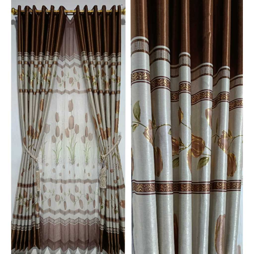 Jual [ PROMO ] Gordeng Jendela Motip Bunga Tulip/ Gorden Luxury ...