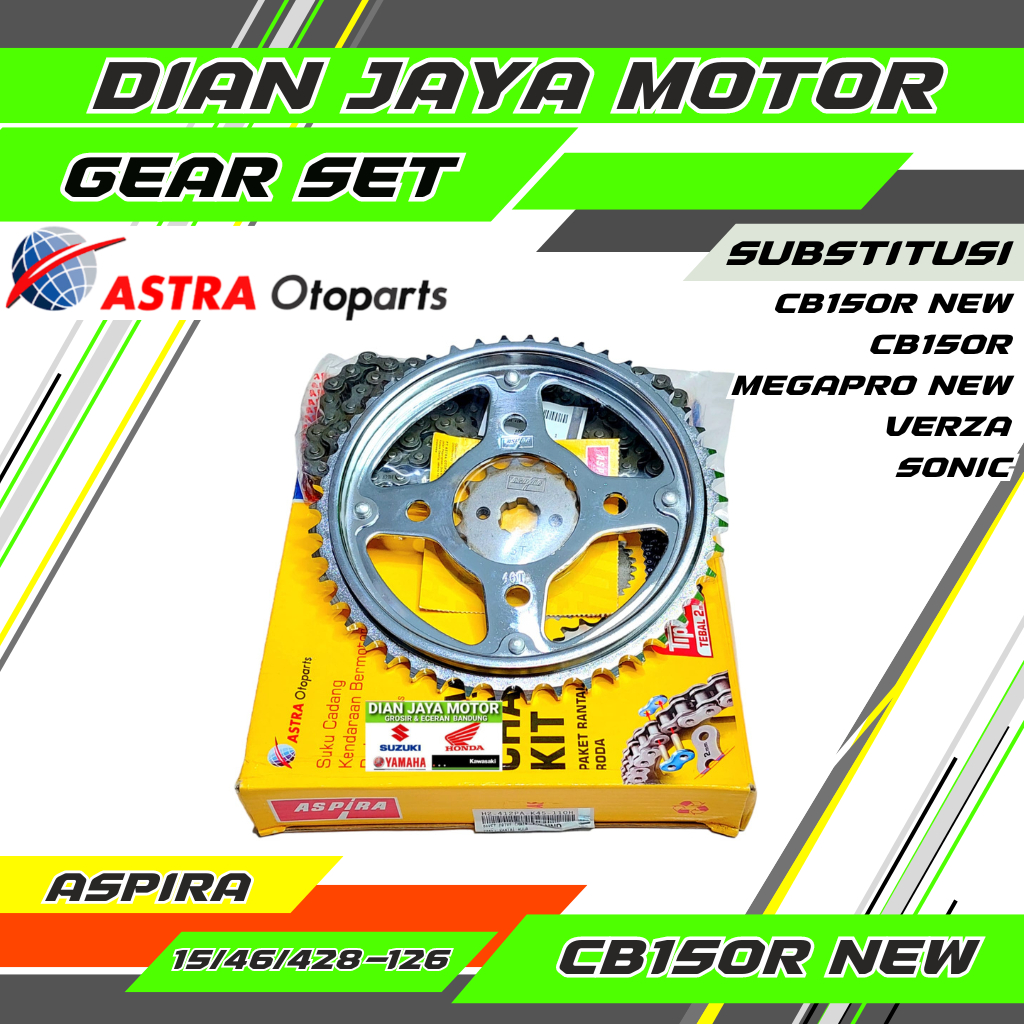 Jual Girset K45 15T/46T 428H-126 Original Astra Aspira Honda CB150R OLD ...