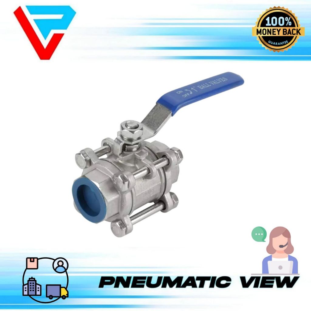 Jual Ball Valve Sankyo 3/4 (Type 3Pc) / Stop Kran Ball Valve Sankyo 316 Stainless Steel Drat 3/4 ...