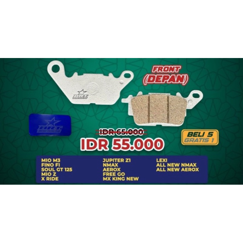 Jual Kampas Rem Depan / Discpad Ceramic BRT Aerox Jupiter MXKing Nmax Depan | Shopee Indonesia