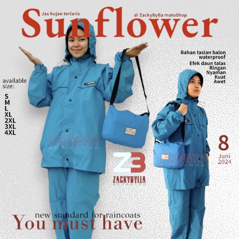 Jual Jas Hujan Sunflower Original Raincoat Sun Flower Setelan Jaket dan ...