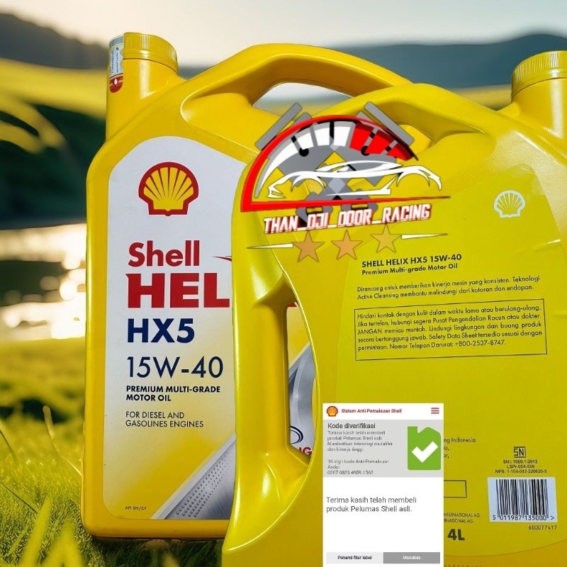 Jual Oli Shell Helix HX5 15W-40 Ukuran 4 Liter Original (Scan Barcode ...