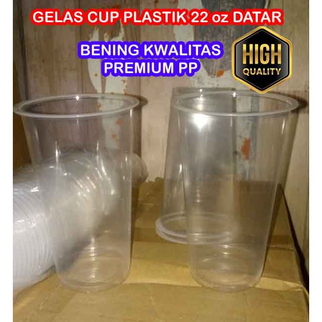 Jual Gelas Plastik Tebal 22oz / PP plastic cup 22 oz DATAR isi 660ml ...