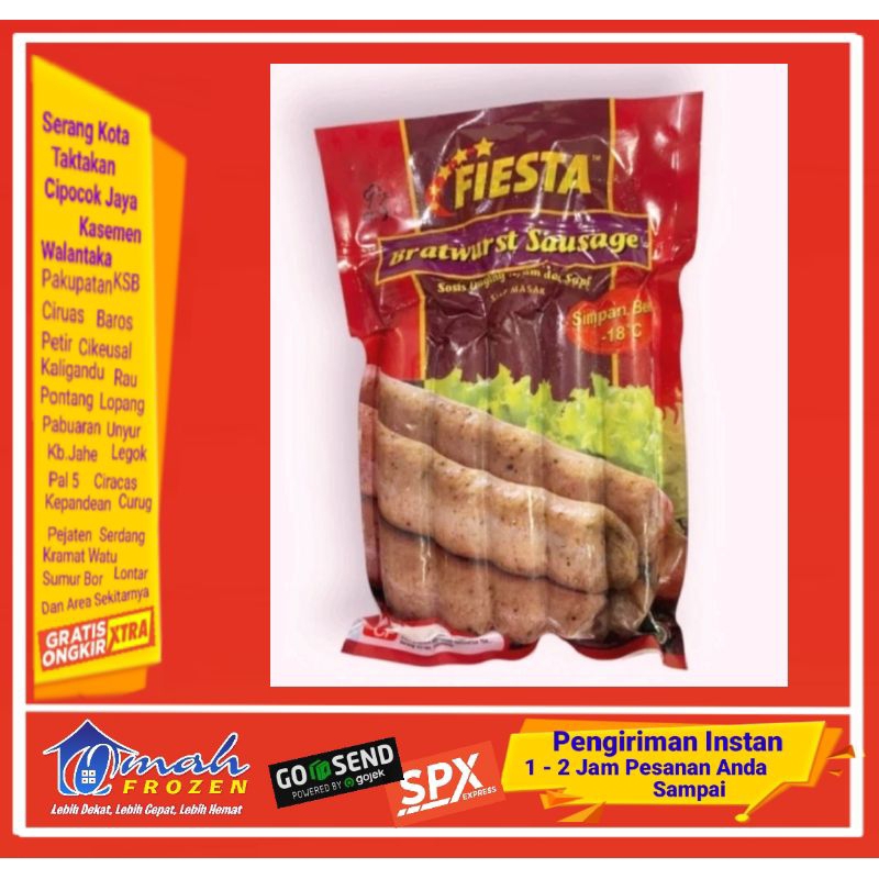 Jual Sosis Fiesta Bratwurst 300gr, isi 5 pcs, Sosis Ayam dan Sapi ...