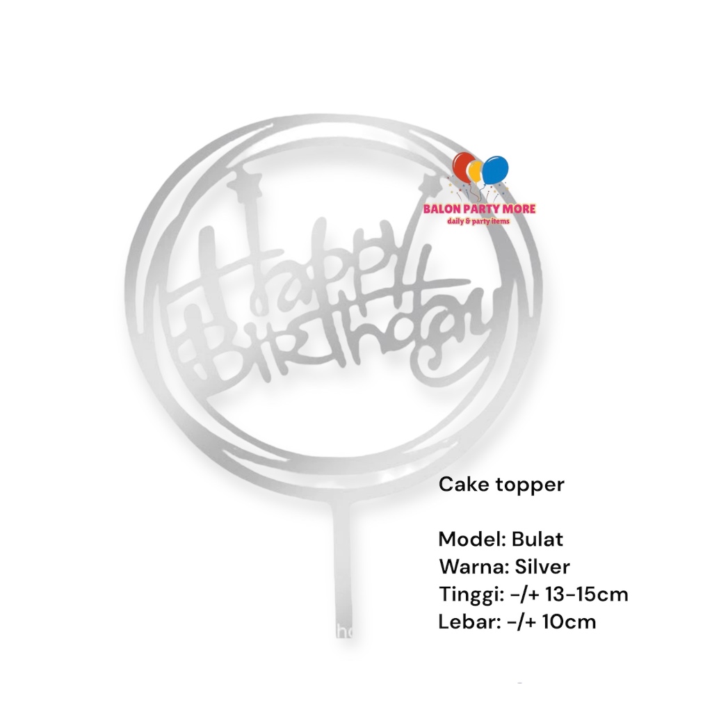 Jual AKRILIK Cake Topper Happy Birthday Gold Silver / Topper Cake ...