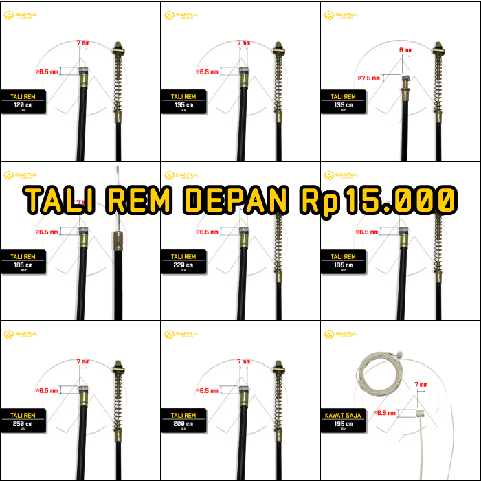 Jual Tali kawat rem Depan / Tali kawat rem Belakang sepeda listrik dan ...