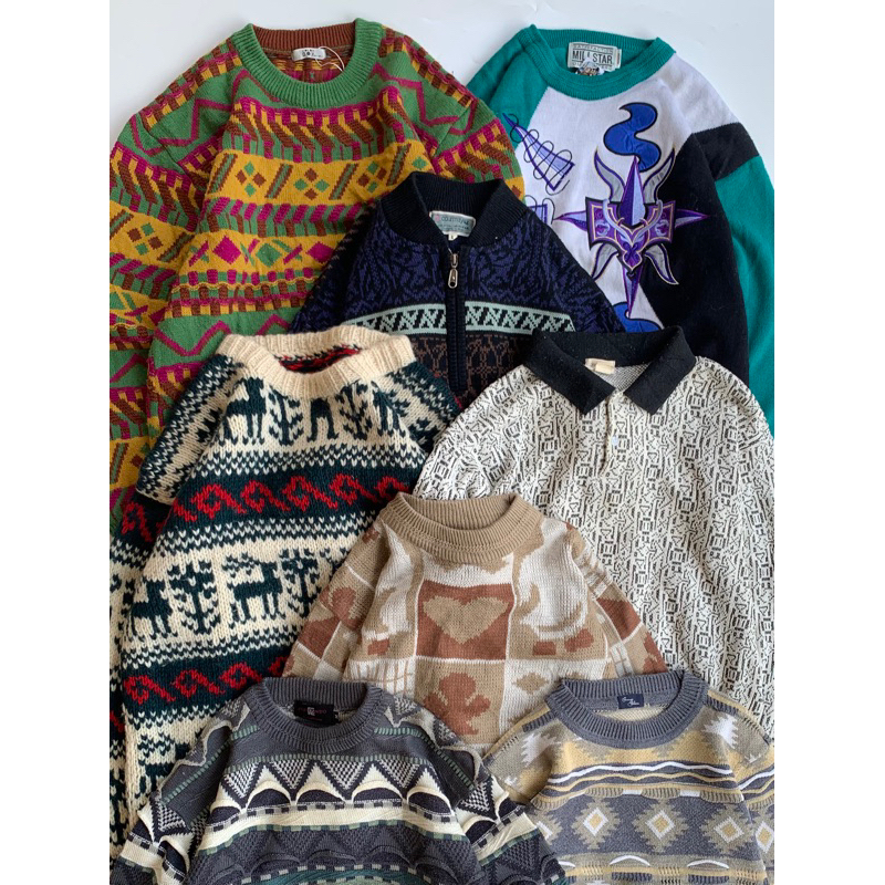 Jual KNITWEAR CARDIGAN VEST VINTAGE 3D PATTERN/SWEATER RAJUT/SWEATER ...