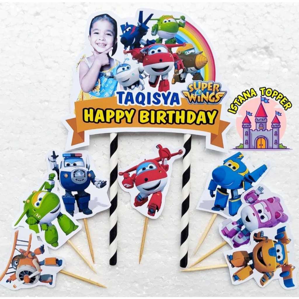 Jual Topper Cake Custom Nama Tema Tobot, Sakura School, Sopo Jarwo ...