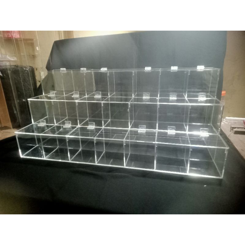 Jual TEMPAT PERMEN 3 TINGKAT/BOX AKRILIK TEMPAT PERMEN | Shopee Indonesia