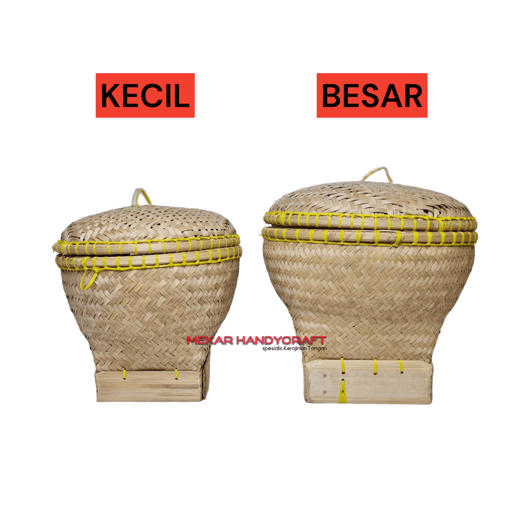 Jual Bakul Tutup Nasi Besar Bambu Anyaman Motif Dan Polos | Shopee ...