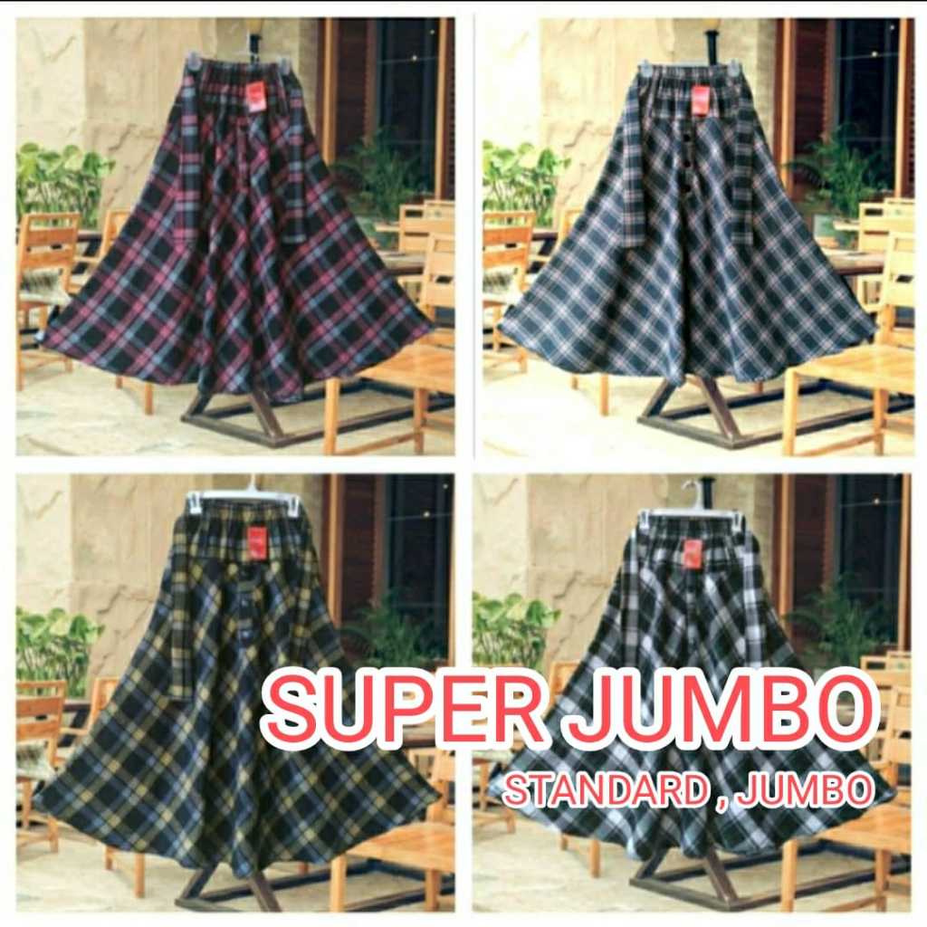Jual ROK FLANEL SUPER JUMBO / ROK PAYUNG KOTAK / ROK PAYUNG PANJANG ...