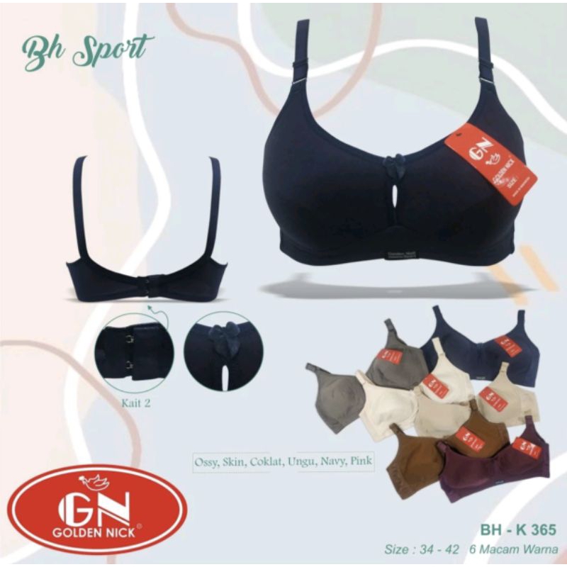 Jual Golden Nick Sport Bra Bh Tanpa Busa Tanpa Kawat 34-42 | Shopee Indonesia