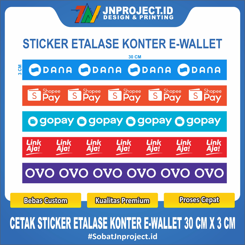 Jual STIKER ETALASE KONTER E WALLET | TERBARU | MINIMAL ORDER 15 PCS ...