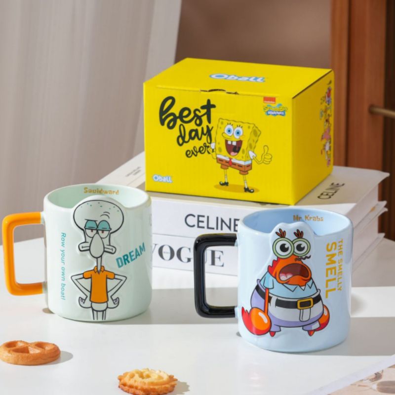 Jual Mug Keramik Mr. Krabs & Squidward Original | Shopee Indonesia