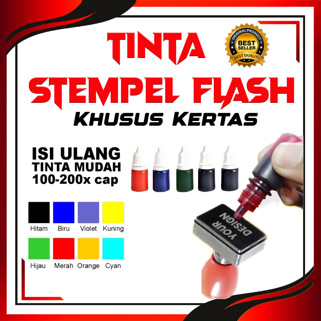 Jual Tinta Stempel Flash Otomatis Khusus Kertas | Shopee Indonesia