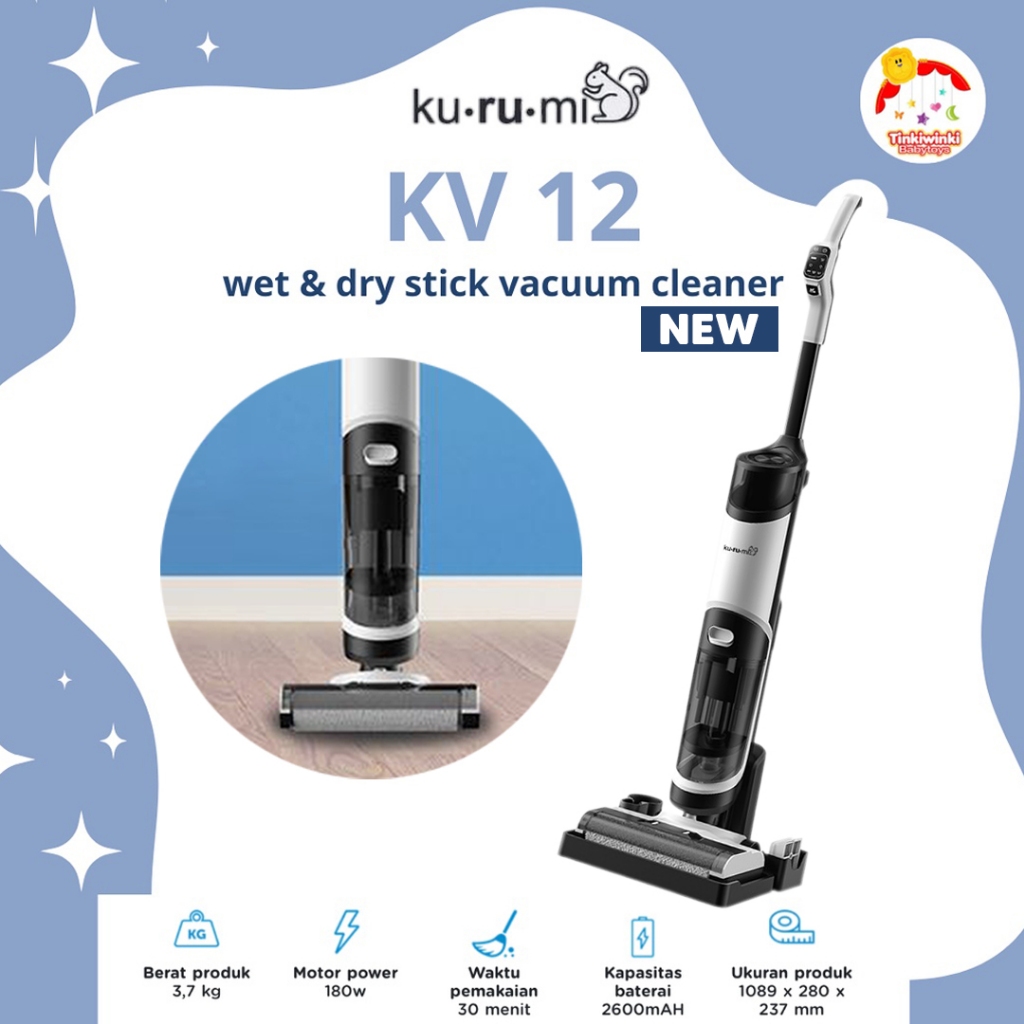 Jual Kurumi KV 12 Wet & Dry Cordless Stick Vacuum Cleaner (KV12 NEW) | Shopee Indonesia