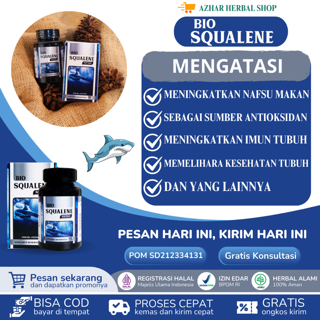 Jual Bio Squalene Softgel Ekstrak Minyak Hati Ikan Hiu 100% Asli ...
