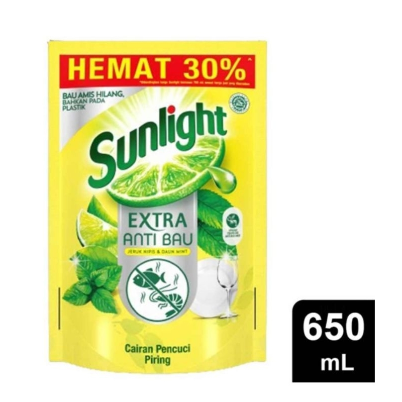 Jual Sunlight Jeruk Nipis & Mint Anti Bau Cairan Pencuci Piring 650ML | Shopee Indonesia