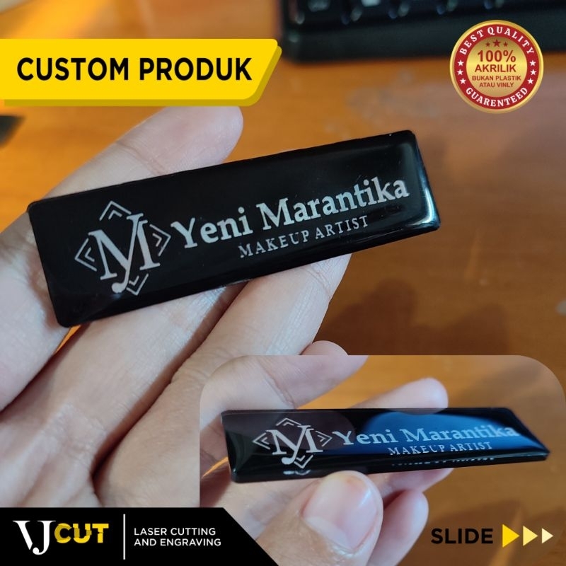 Jual NAME TAG AKRILIK|PAPAN NAMA CUSTOM | NAMETAG PENITI / NAMETAG ...