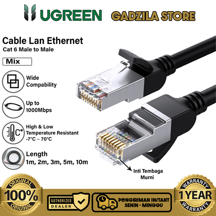 Jual UGREEN Kabel LAN Internet Modem RJ45 Cat.6 Gigabit Kabel Ethernet ...