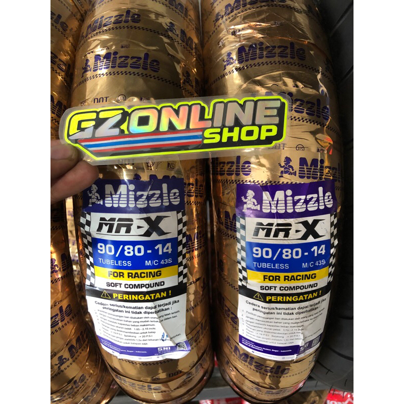 Jual BAN MIZZLE MR-X FOR RACING SOFT COMPOUND 90/80-14 TUBELESS FOR ...