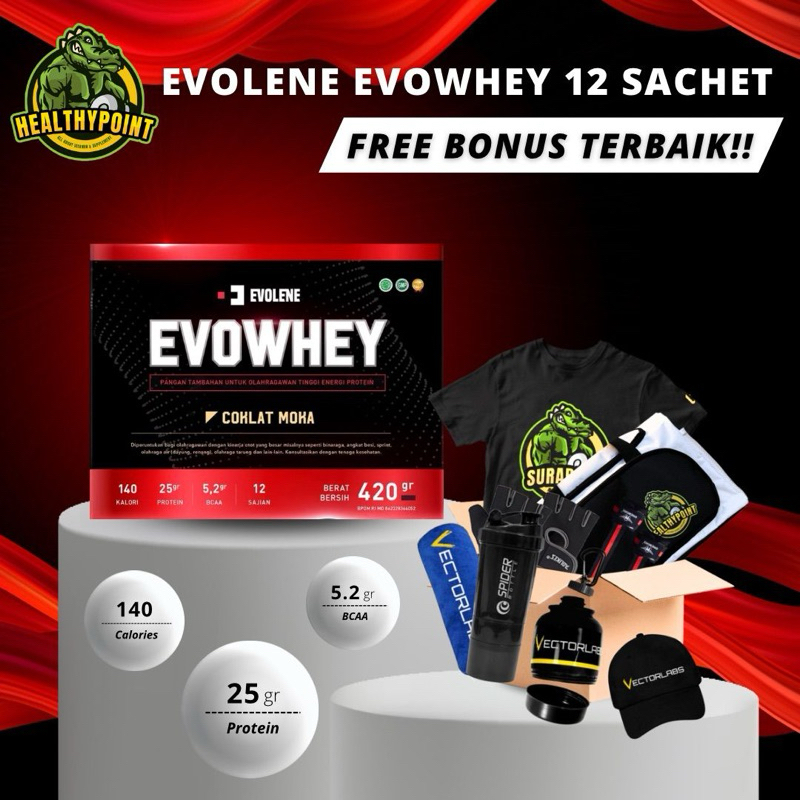 Jual Evolene Evowhey 12 Sachet Evo Whey Protein Concentrate 456 Gram ...